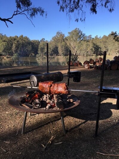 Auspit Compact Portable Camping Spit Rotisserie Package - Original ...
