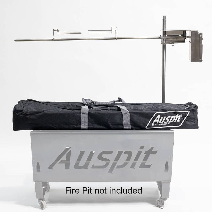 Auspit Compact Portable Camping Spit Rotisserie Package - Silver - Spit ...