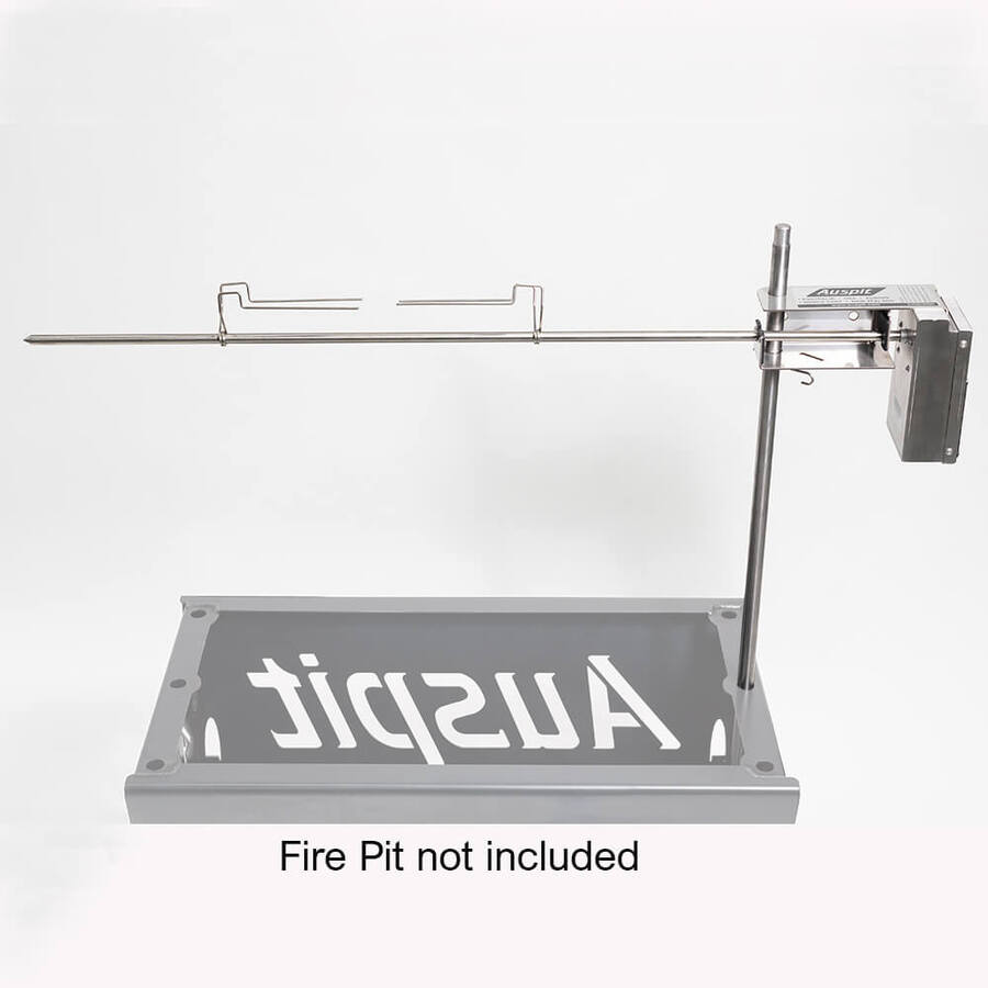 Auspit Compact Portable Camping Spit Rotisserie Package - Silver - Spit ...