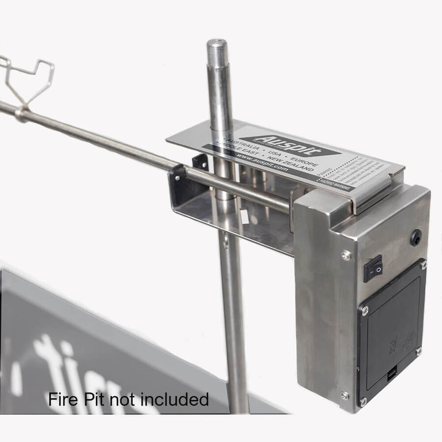 Auspit Compact Portable Camping Spit Rotisserie Package - Silver - Spit ...