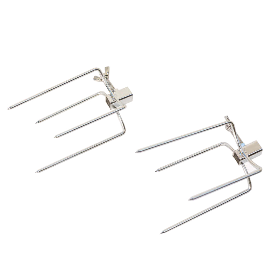 Small 4 Prong Rotisserie Fork for Chicken - 10mm square x 2 - Flaming ...