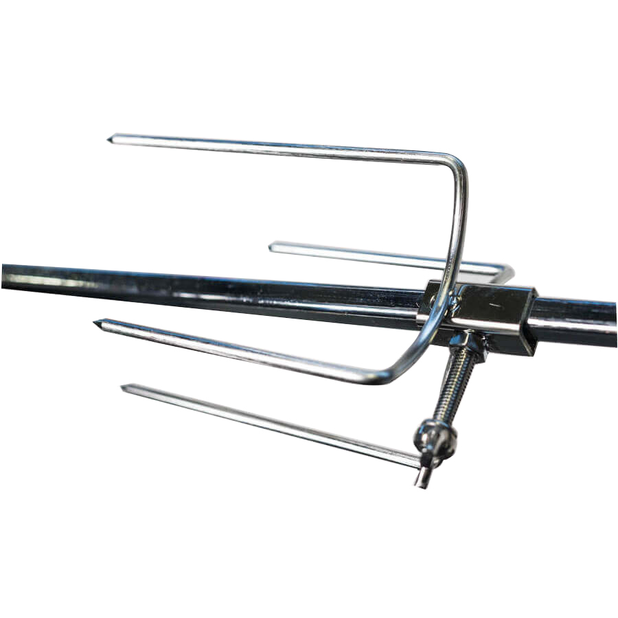 Small 4 Prong Rotisserie Fork for Chicken - 10mm square x 2 - Flaming ...