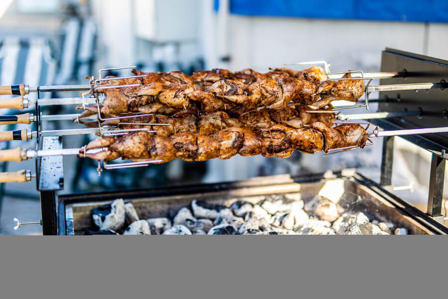 Flaming Coals Extra Large Cyprus Spit with 5 Premium Skewers - Spit ...