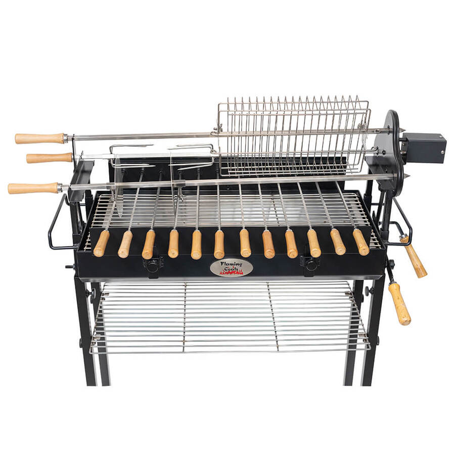 Deluxe Foukou Cyprus Grill Spit - 3mm Thick - Flaming Coals - Spit ...