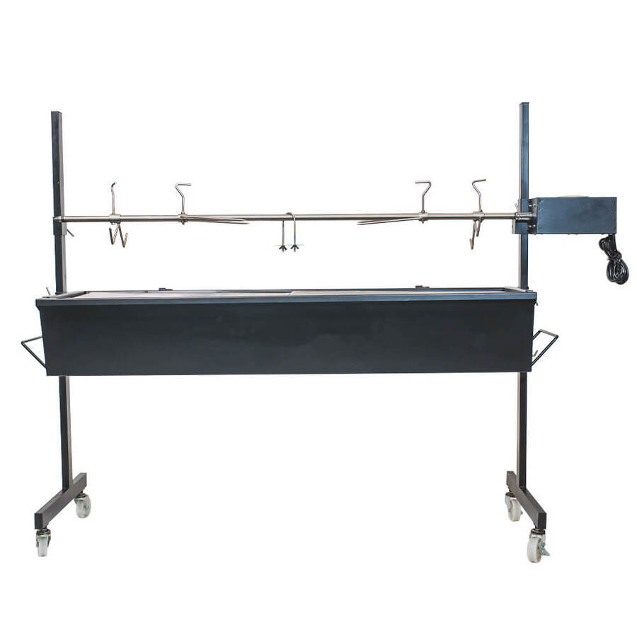 Warrior Pig Spit Roaster Black Lid - 60kg Capacity | Flaming Coals ...