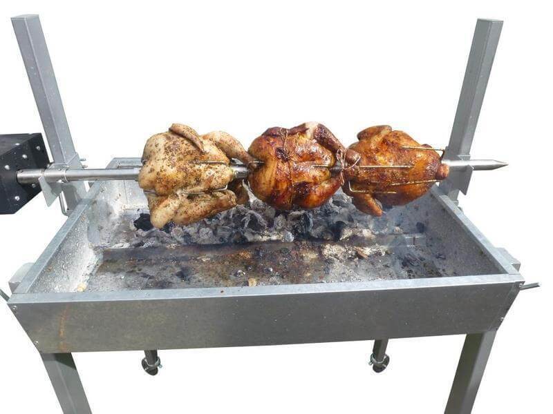 Extendable Large Charcoal BBQ Spit Rotisserie - Flaming Coals - Spit ...