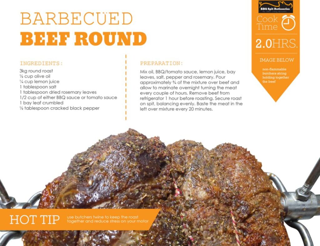 Spit Roast Recipe - Grilled Beef Round - Spit Roasters Australia